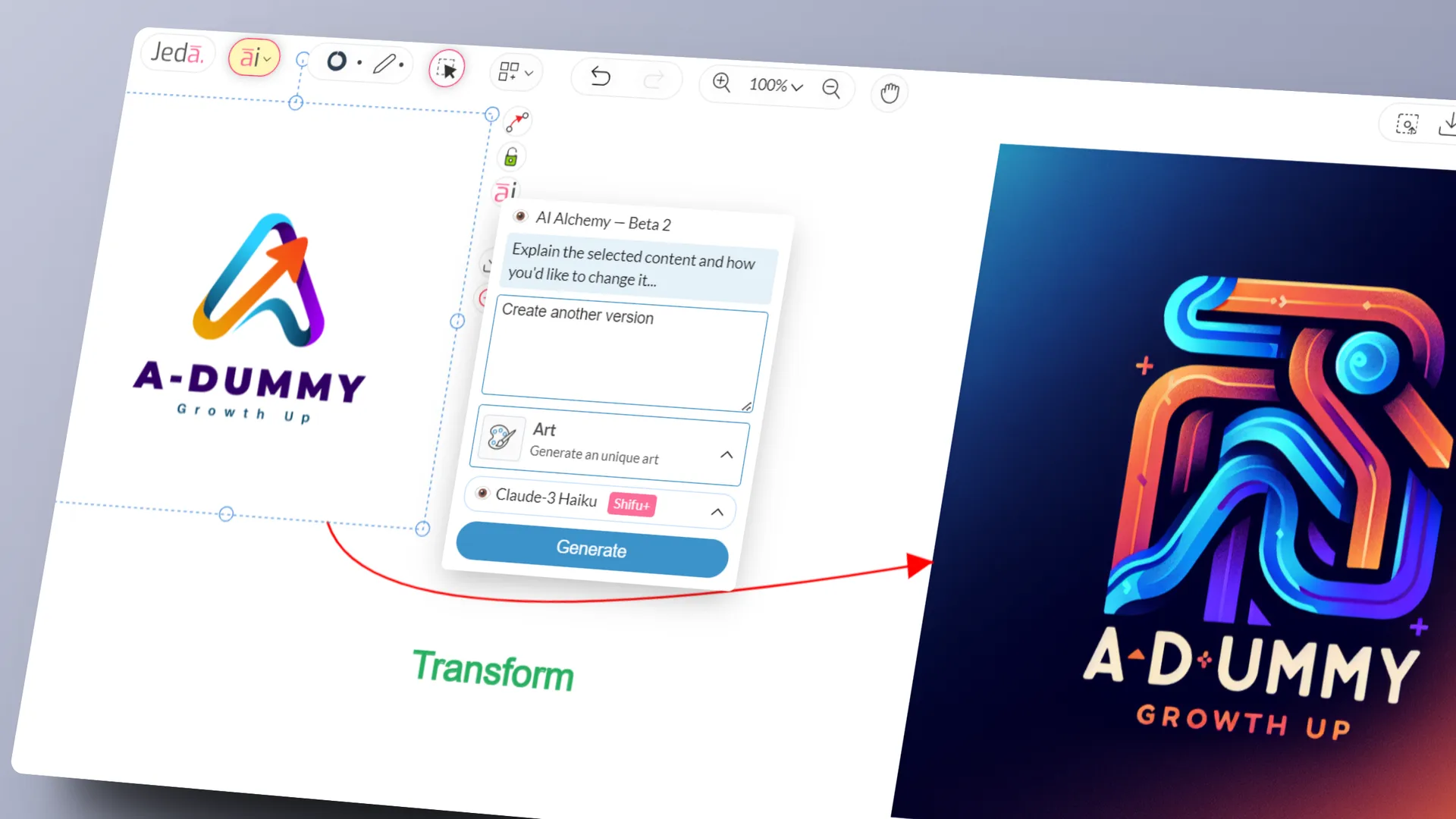 Create Alternate Logo Versions with Generative AI - Jeda.ai